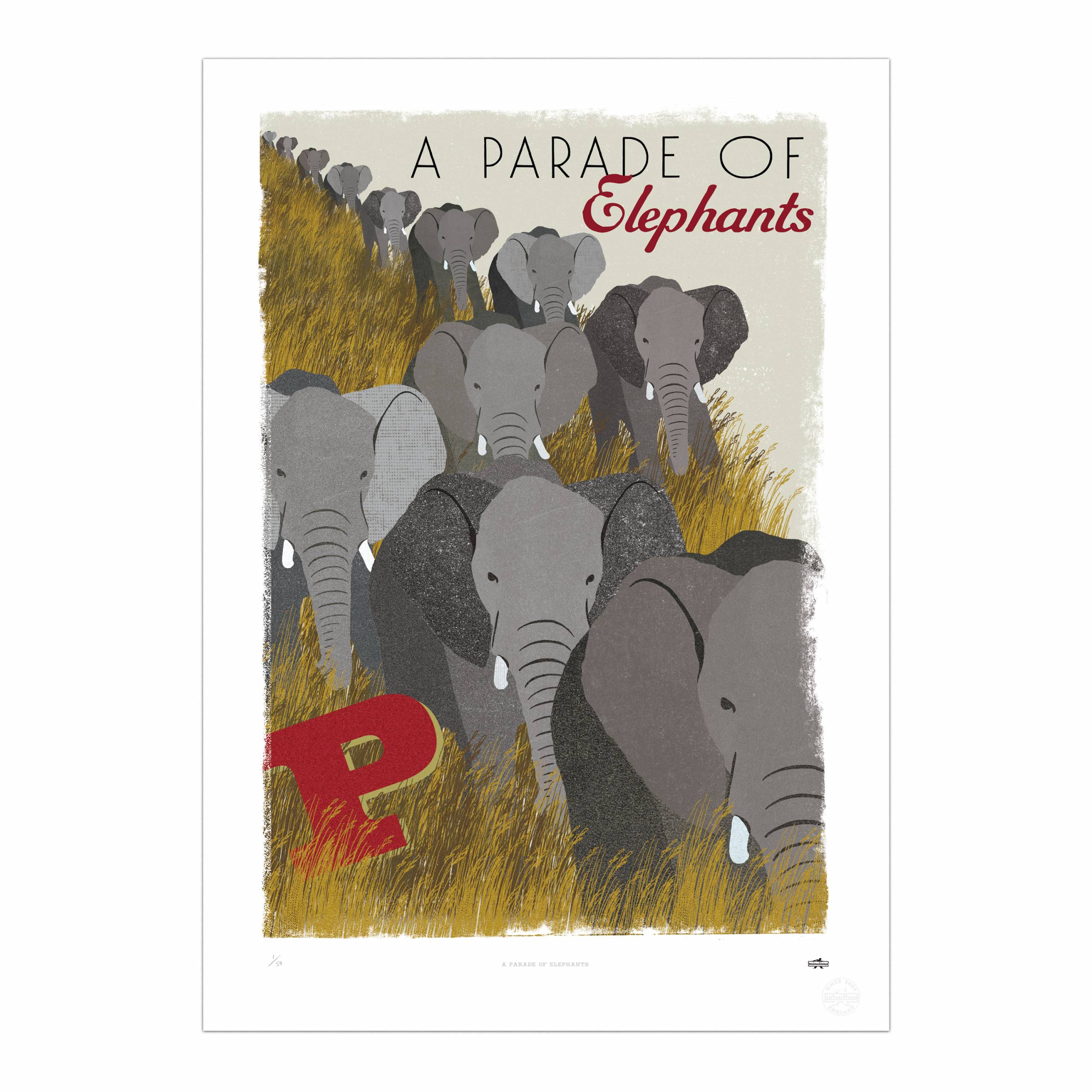A Parade of Elephants Print - MinaLima