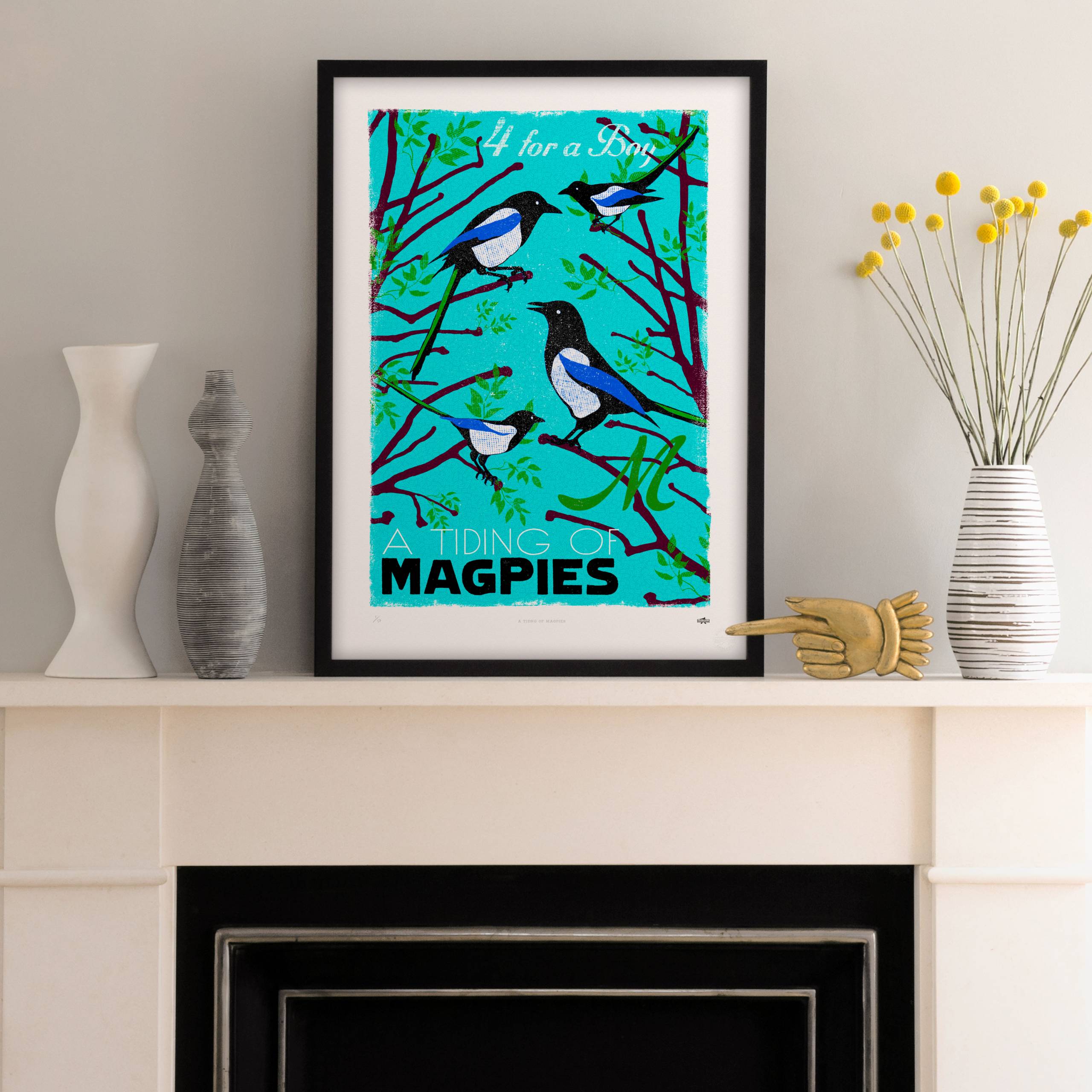 A Tiding of Magpies - Boy Print - MinaLima
