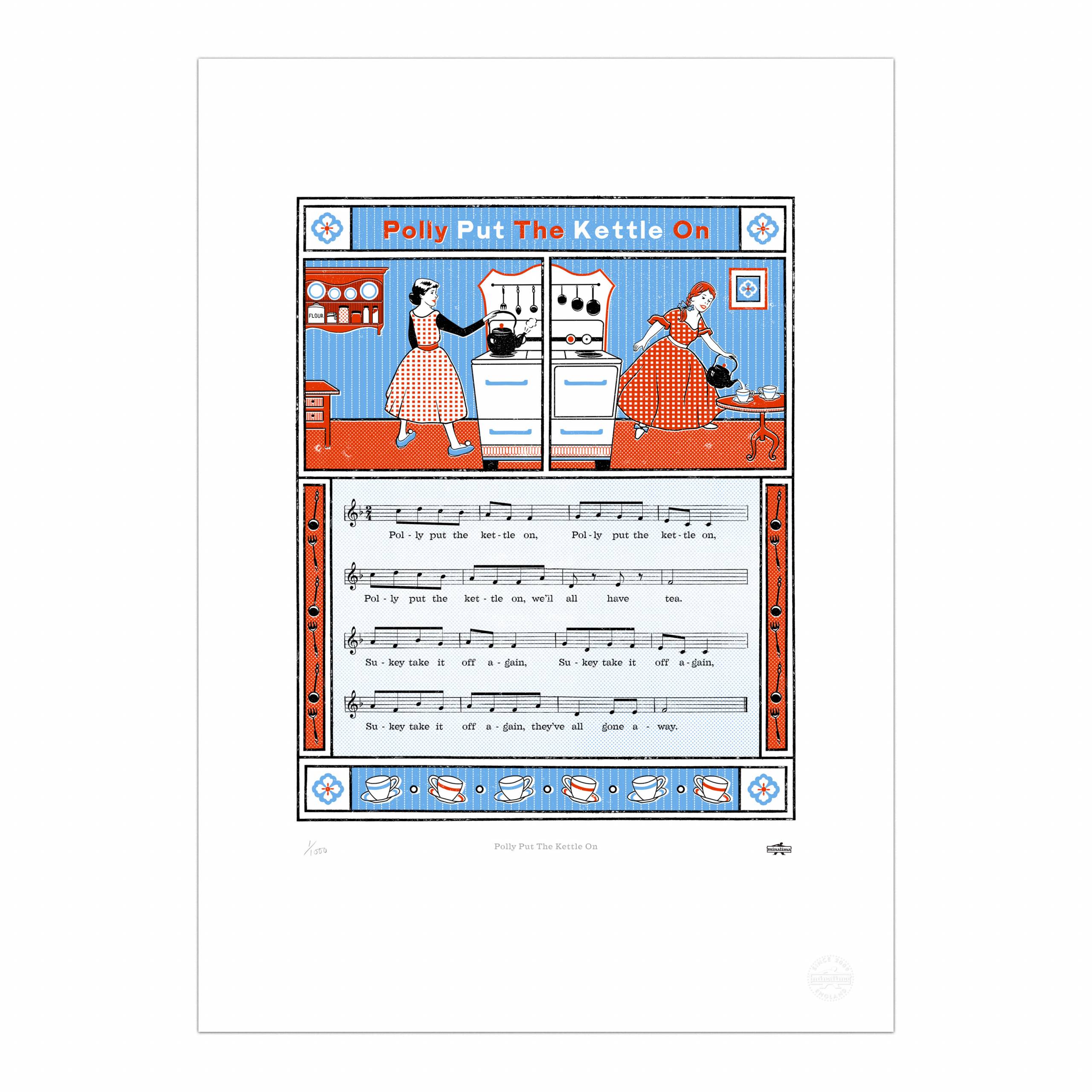 Polly Put The Kettle On - Nursery Rhyme Print - MinaLima