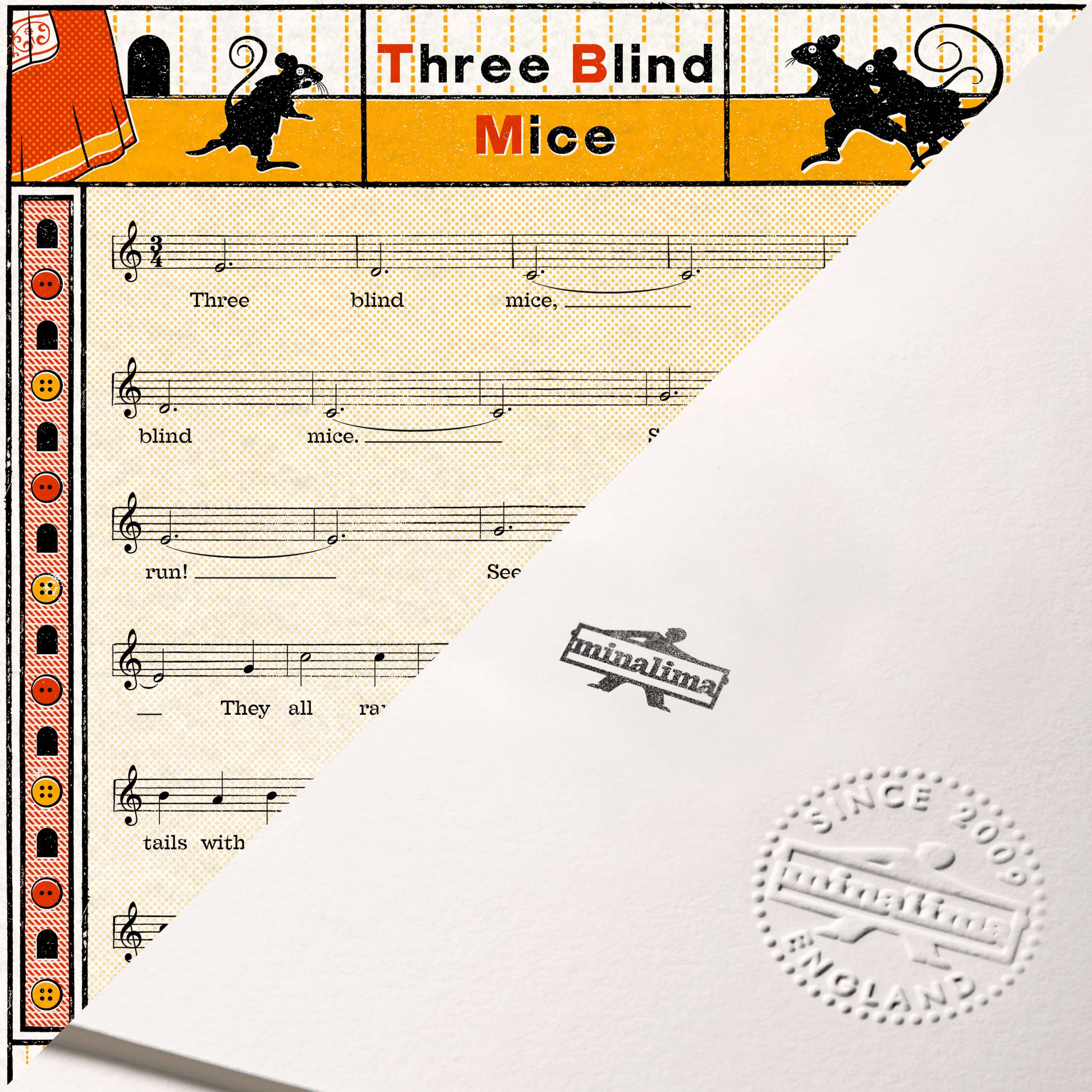 Three Blind Mice - Nursery Rhyme Print - MinaLima