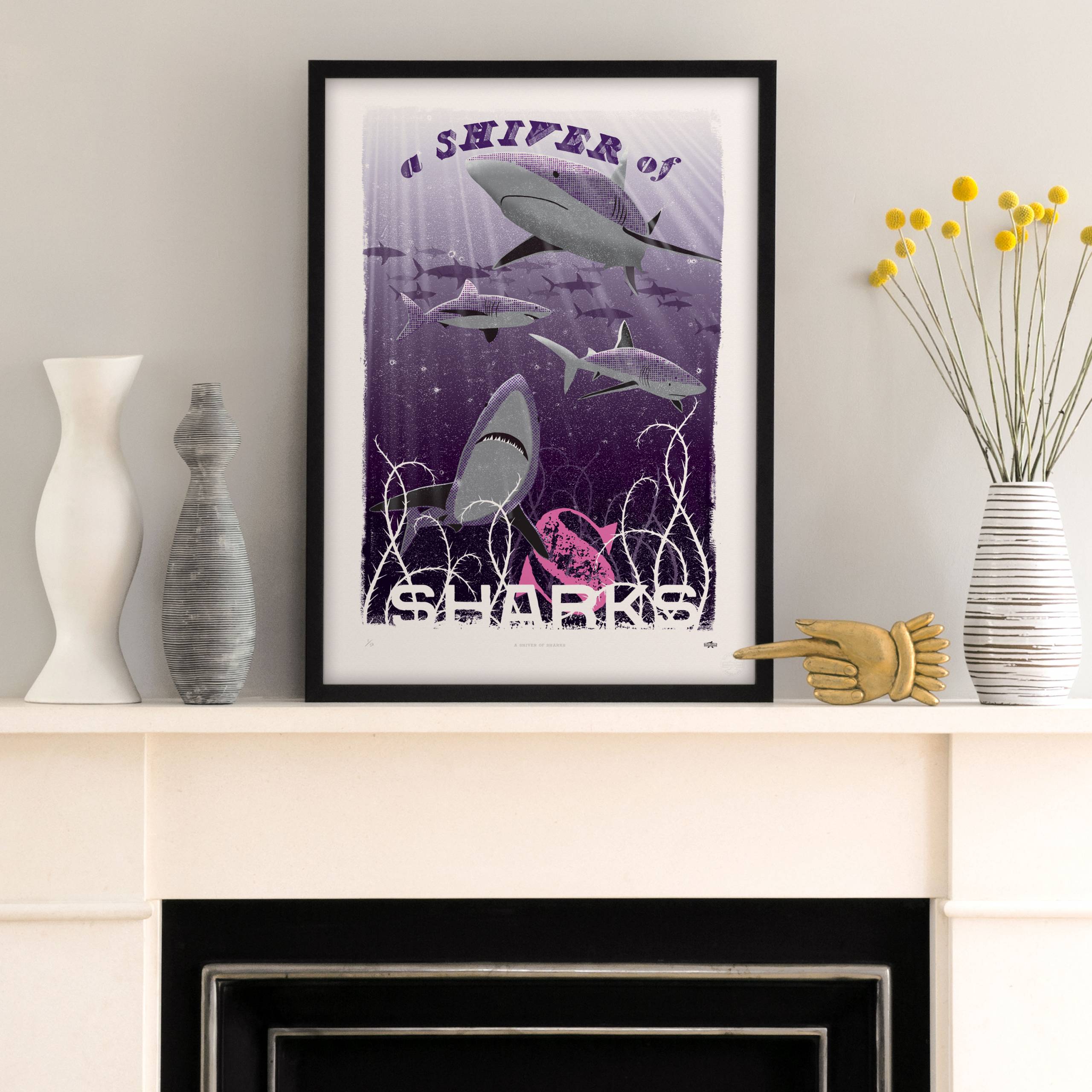 A Shiver of Sharks Print - MinaLima