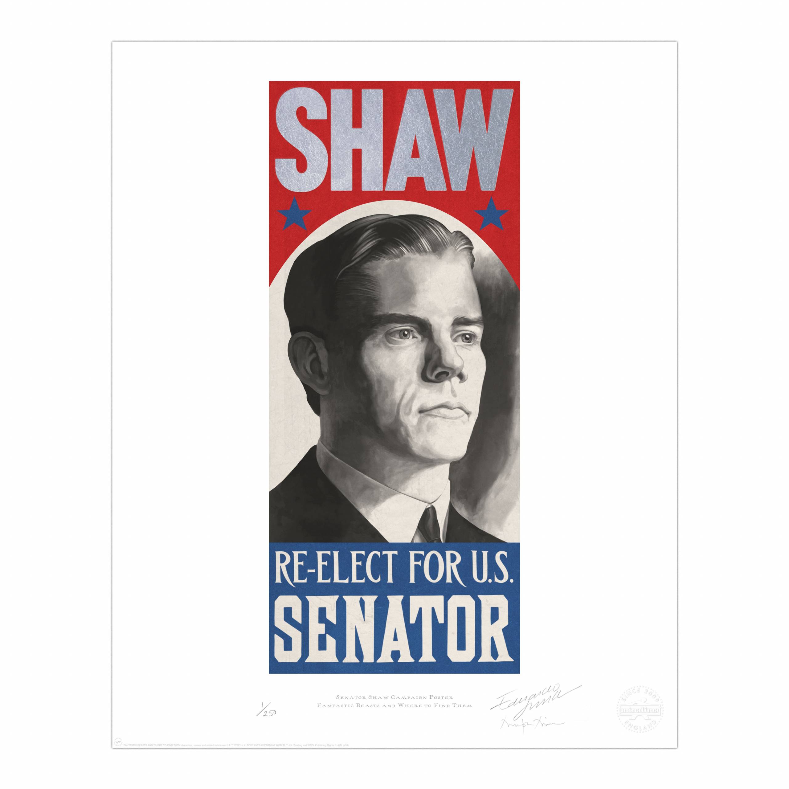 Senator Shaw Campaign Poster - MinaLima