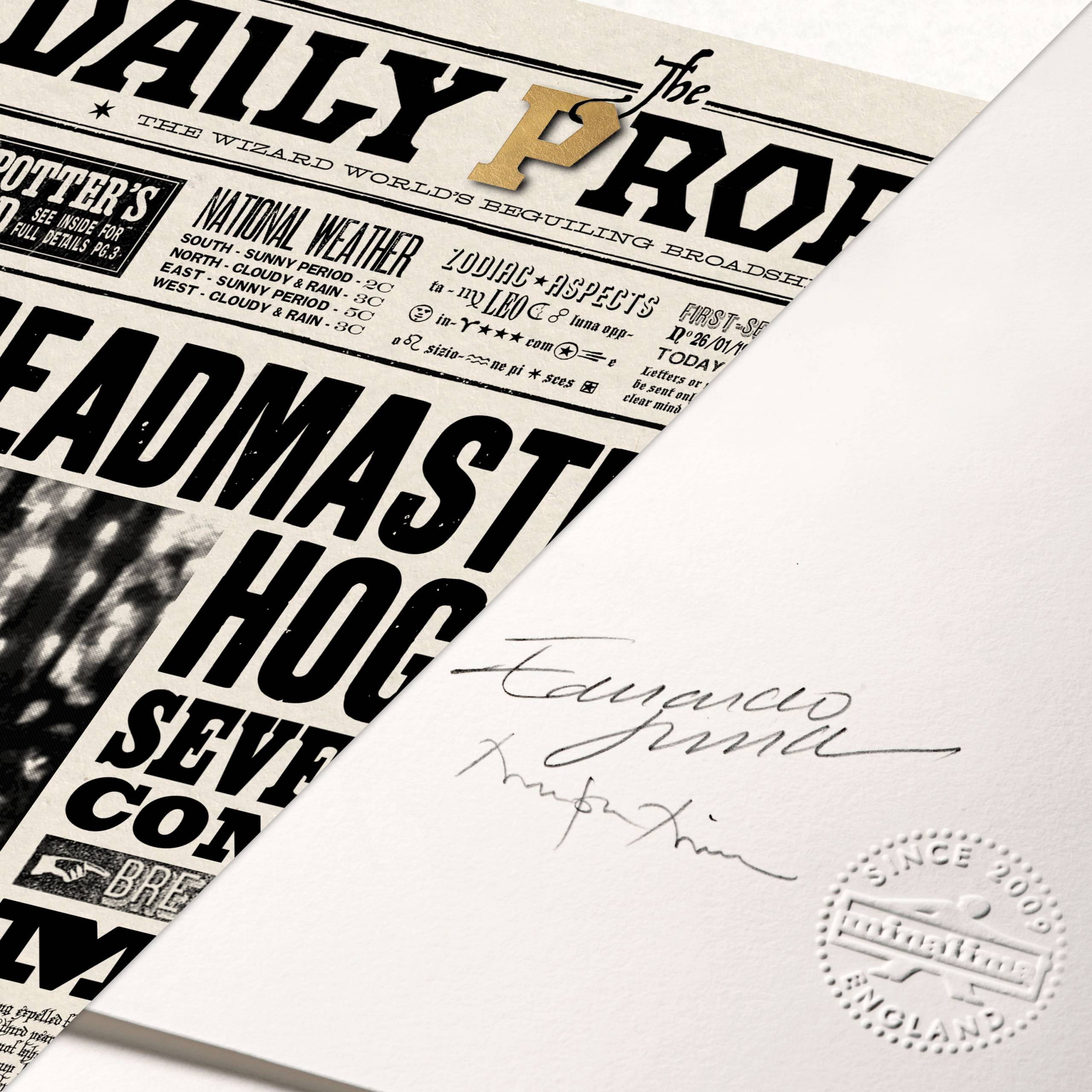 The Daily Prophet - ‘New Headmaster for Hogwarts’ - MinaLima