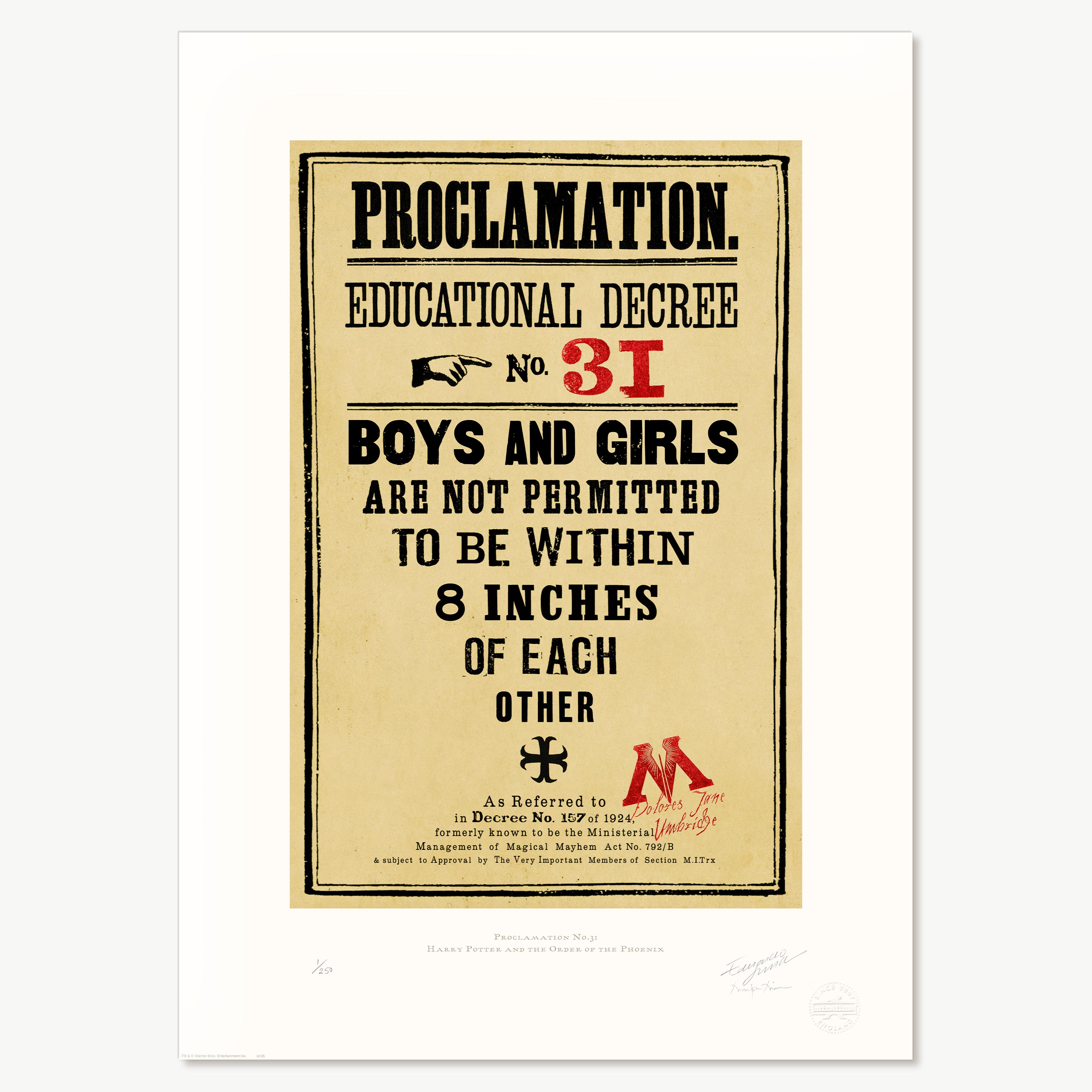 Ministry of Magic - Proclamation No.31 - MinaLima